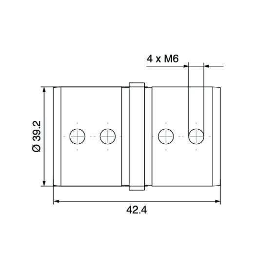 Slotted Handrail Connector — In-Line | Trade Balustrade