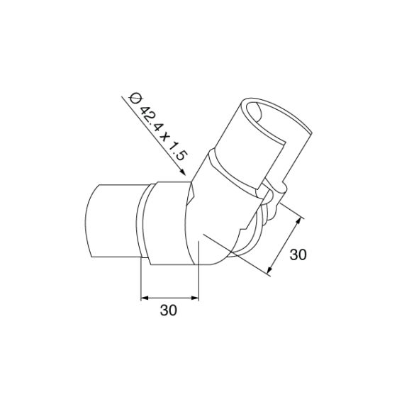 Slotted Handrail Connector — Upwards, Adjustable | Product