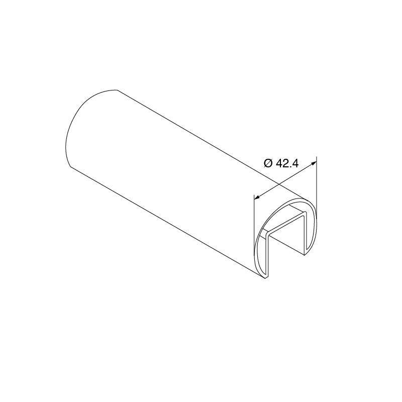 Stainless Steel Slotted Tube, Ø 42.4mm | Product