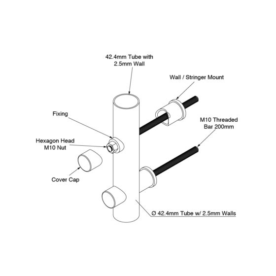 Fascia Fix Tube to Wall Connector for Posts | Product