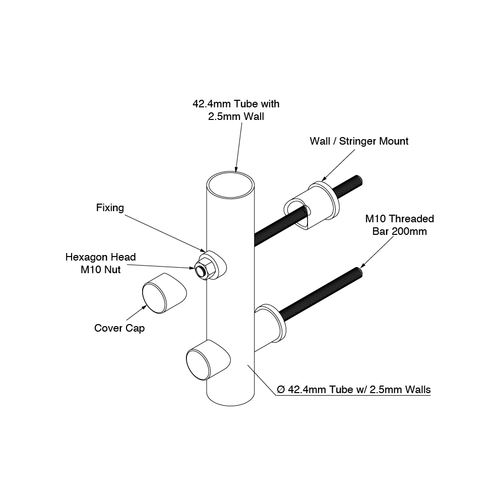 Fascia Fix Tube to Wall Connector for Posts | Product